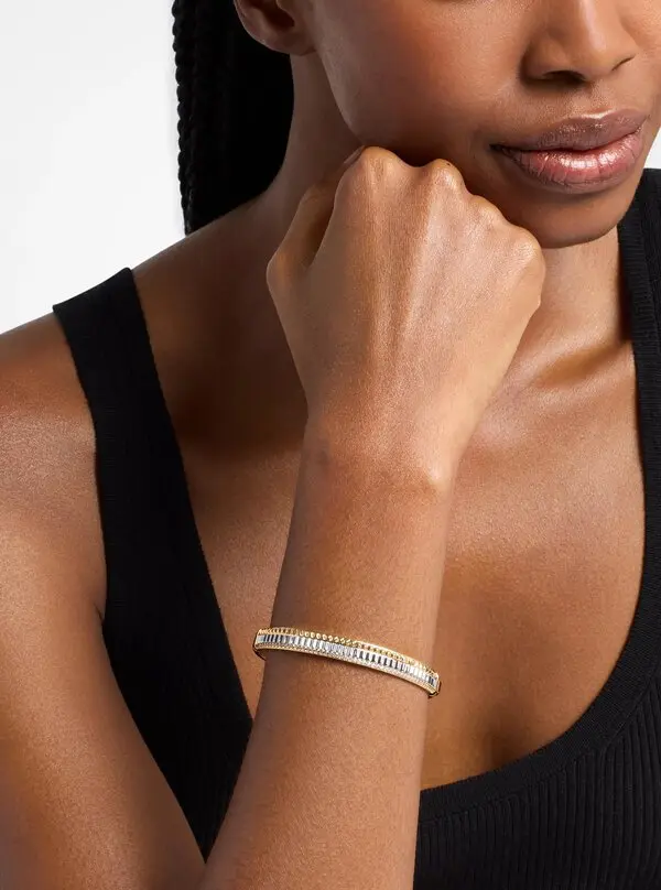 Michael Kors Pavé Two-tone Fluted Bangle In By