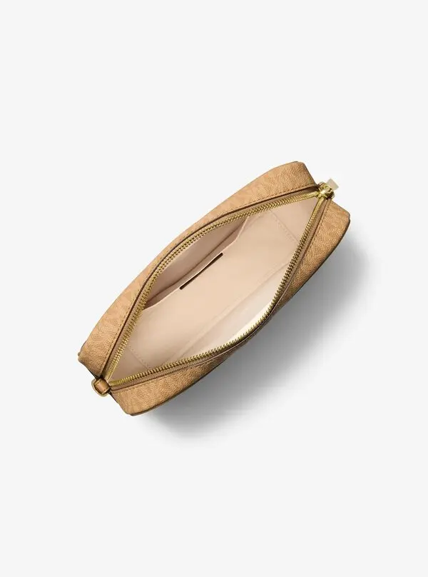 Michael Kors Bev Large Signature Logo Crossbody Bag - Natural