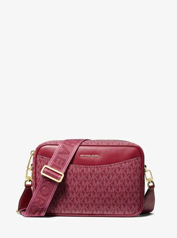 Michael Kors Bev Large Signature Logo Crossbody Bag - Red