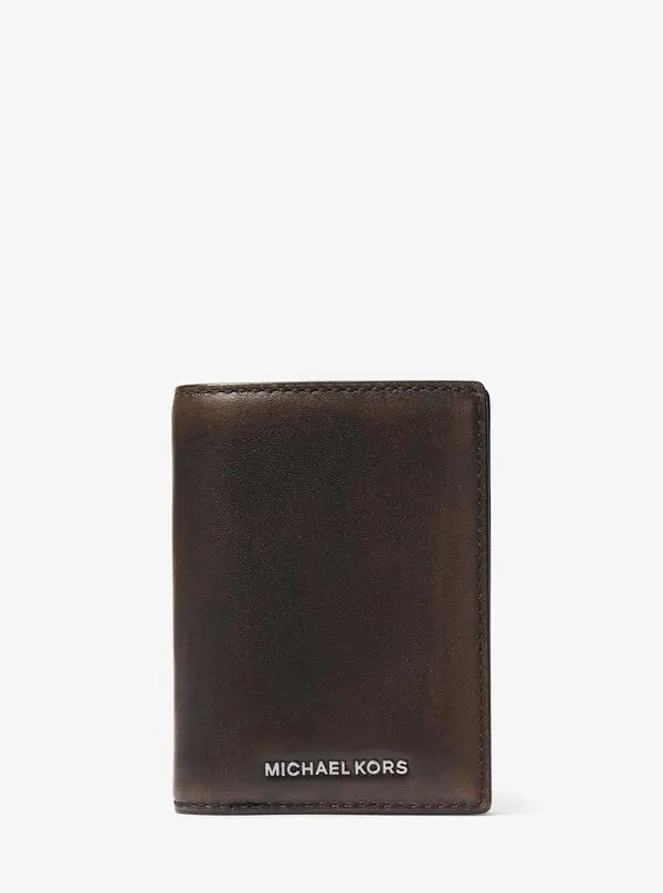 Michael Kors Hudson Leather Folio Card Case In By