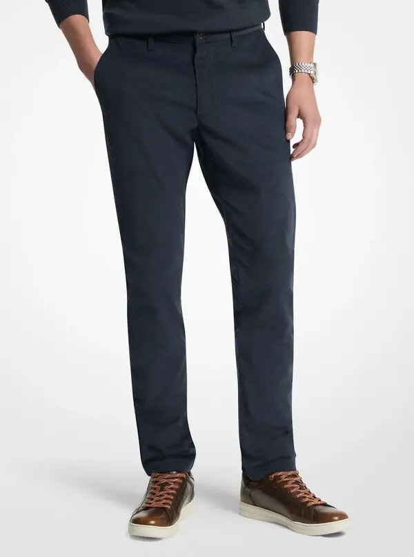 Michael Kors Slim-fit Cotton Blend Corduroy Pants In Size By - Blue