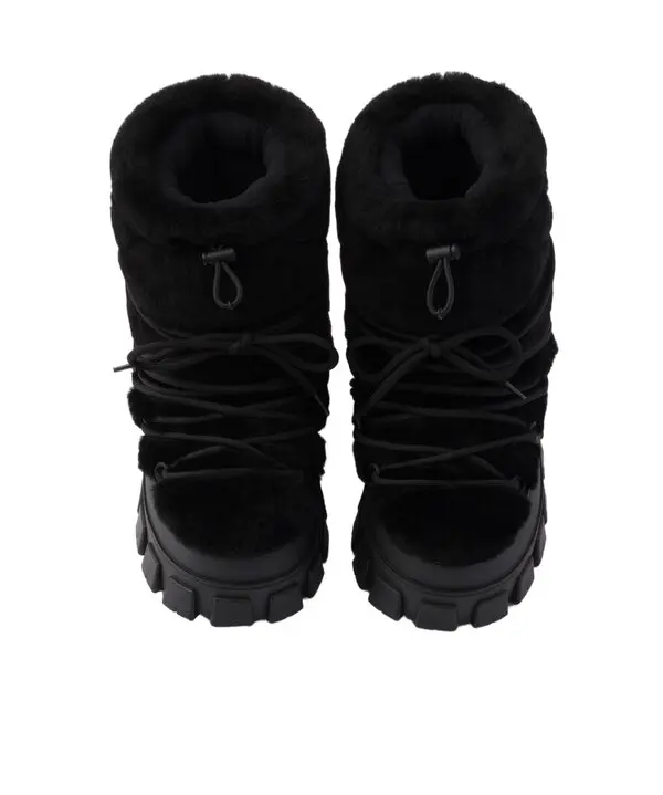 Prada Logo Plaque Chunky Ankle Boots