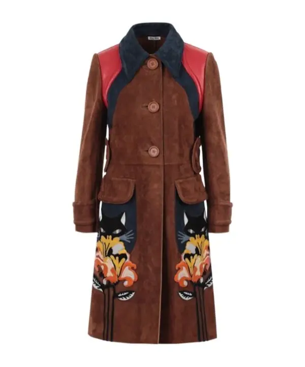 Miu Miu Floral-patch Button-up Coat