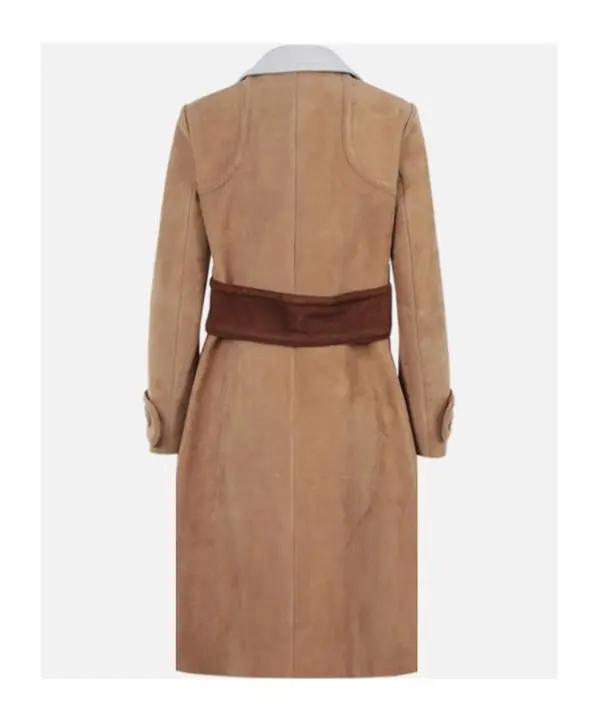 Miu Miu Suede Belted Single-breasted Coat