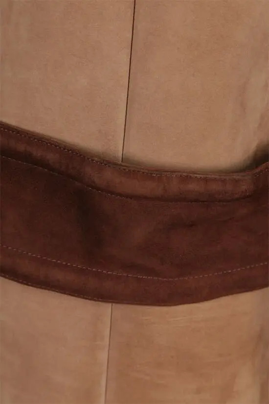 Miu Miu Suede Belted Single-breasted Coat