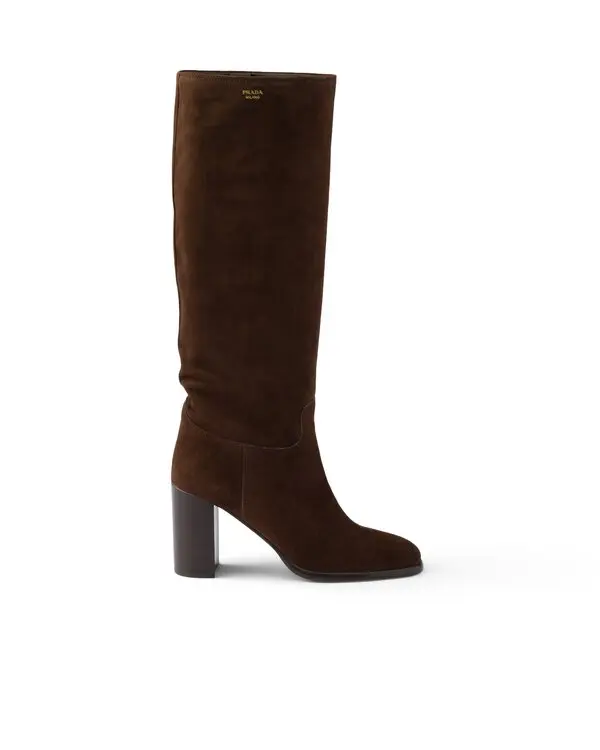 Prada Suede Knee-high Boots