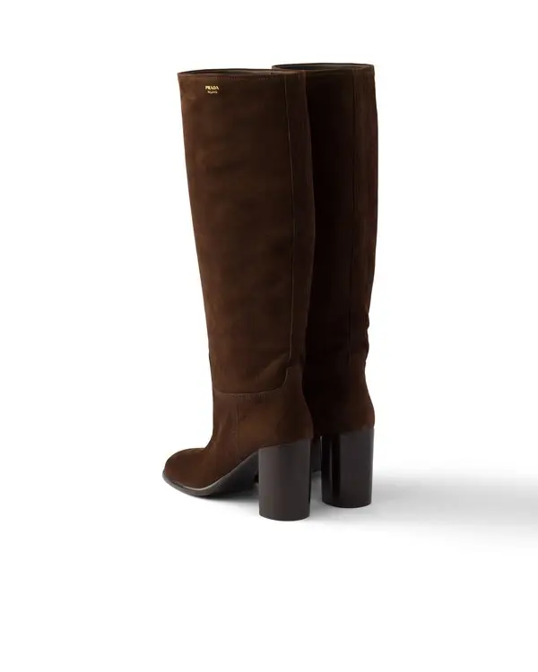 Prada Suede Knee-high Boots