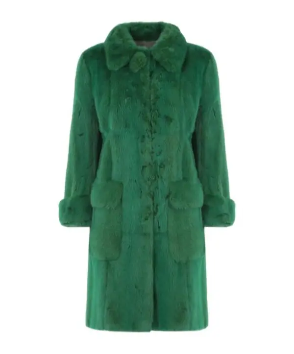 Prada Long Sleeved Fur Coat