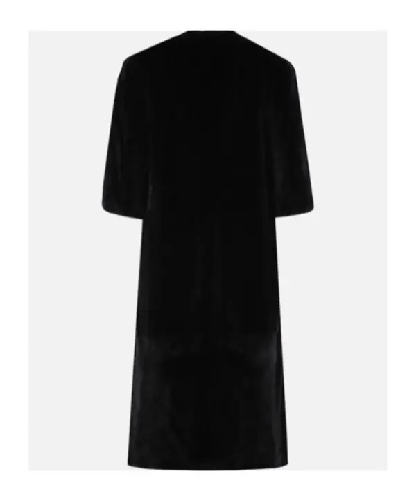 Prada Floral Print Fur Round Collar Coat