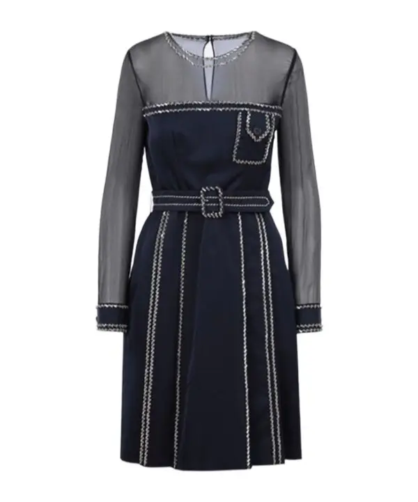 Prada Crystal-embellished Chiffon Minidress