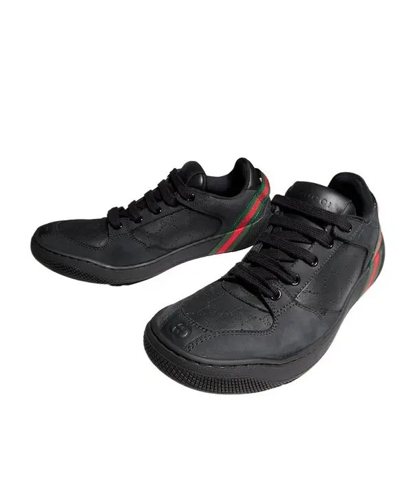 Gucci Screener Sneaker With Perforated Gg Motif