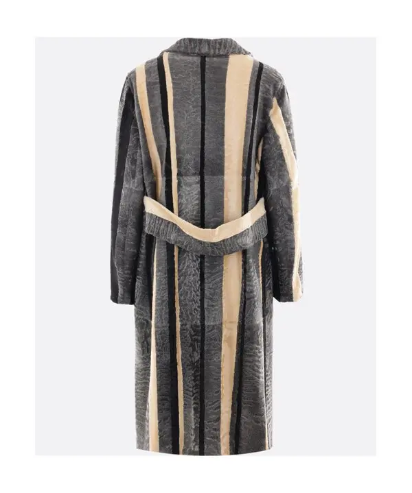 Prada Striped Fur Coat