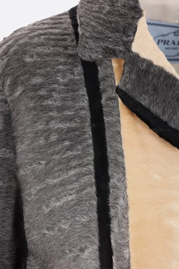 Prada Striped Fur Coat