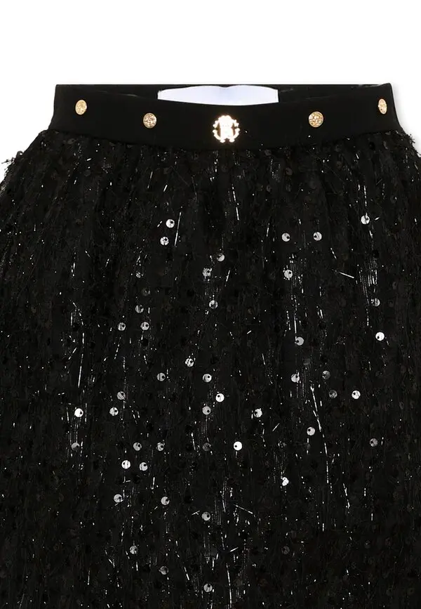 Roberto Cavalli Embellished Sequined Midi Skirt