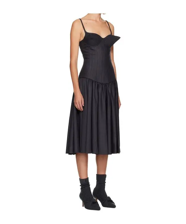 JEAN PAUL GAULTIER Conic-cup Sleeveless Midi Dress