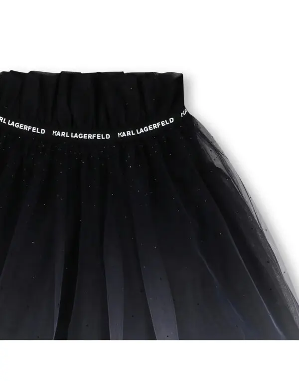 Karl Lagerfeld Ombré Sequin Embellished Tulle Skirt