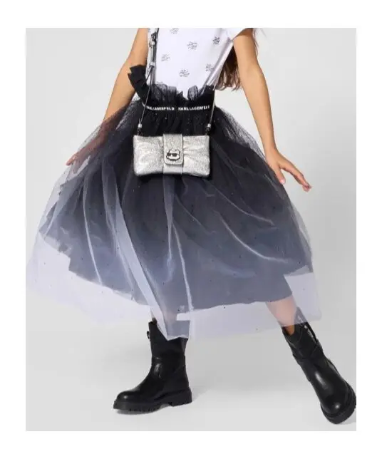 Karl Lagerfeld Ombré Sequin Embellished Tulle Skirt