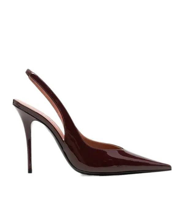 Amina Muaddi Pointed-toe Slingback High-heeled Sandals - Black