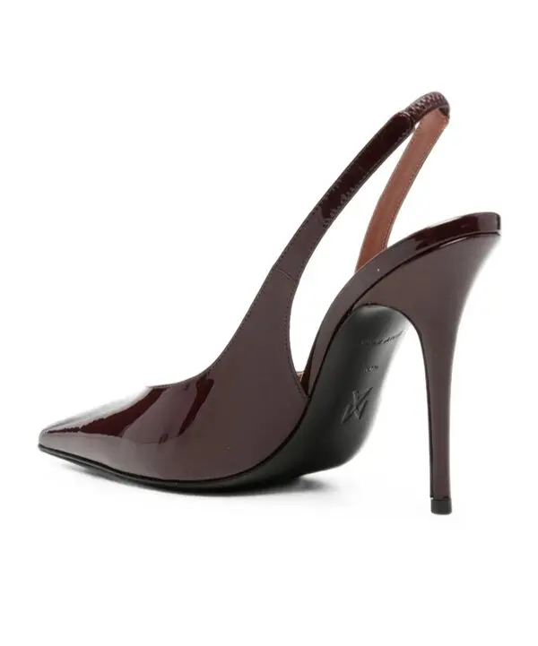 Amina Muaddi Pointed-toe Slingback High-heeled Sandals - Black
