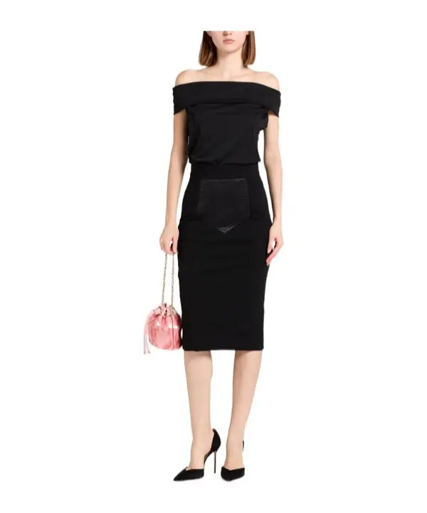 Dolce & Gabbana Stretch Satin Midi Skirt