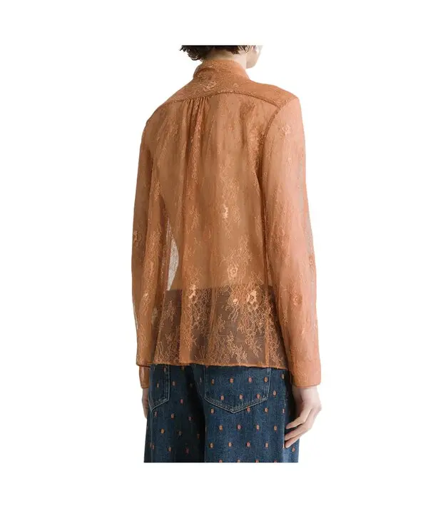 FORTE_FORTE Lace Bow-tie Blouse