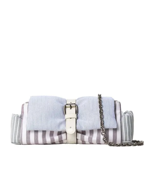 VIVIENNE WESTWOOD Striped Woven Handbag With Bow Detail - No