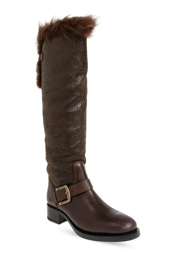 Dsquared2 Round Toe Knee-high Buckled Boots