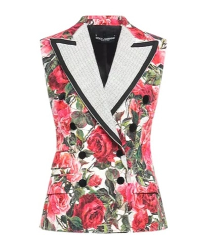 Dolce & Gabbana Double-breasted Floral Jacquard Blazer