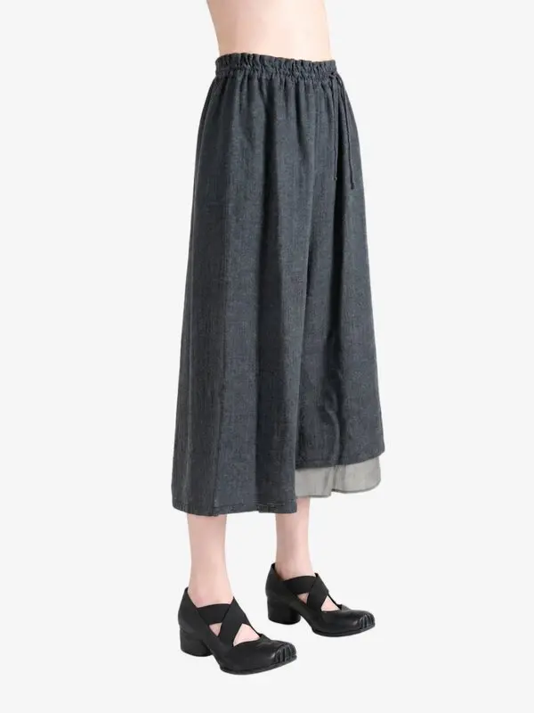 Y’s Black Label Wide-leg Double String Pant