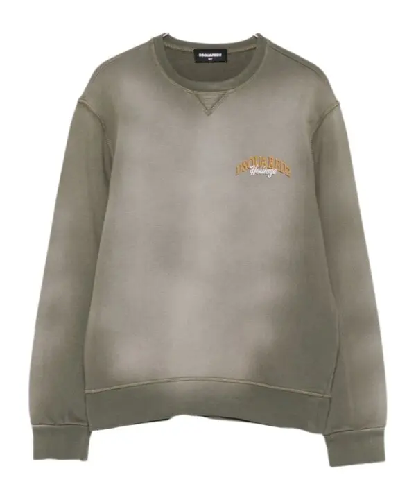 Dsquared2 Logo Print Crew Neck Sweatshirt - Gray