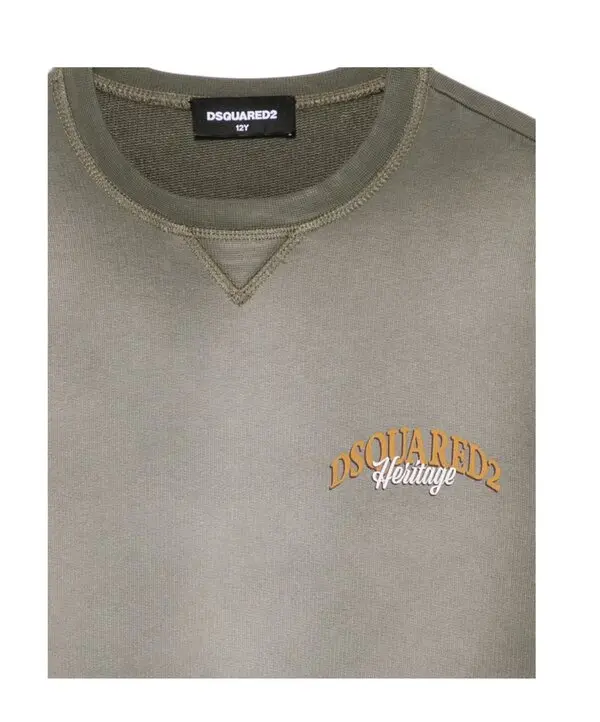 Dsquared2 Logo Print Crew Neck Sweatshirt - Gray