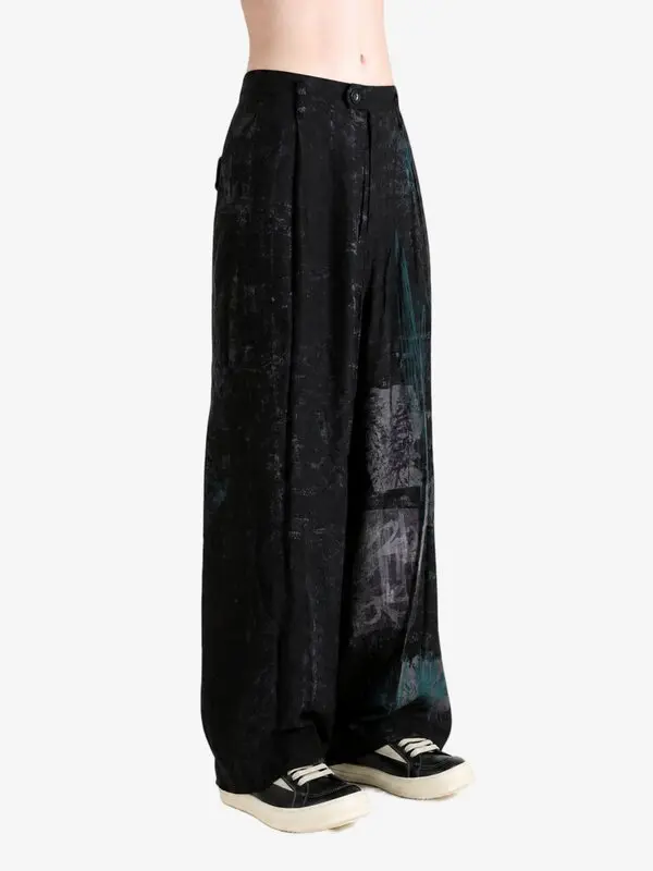 Y’s Cupro Twill Gathered Wide-leg Pants