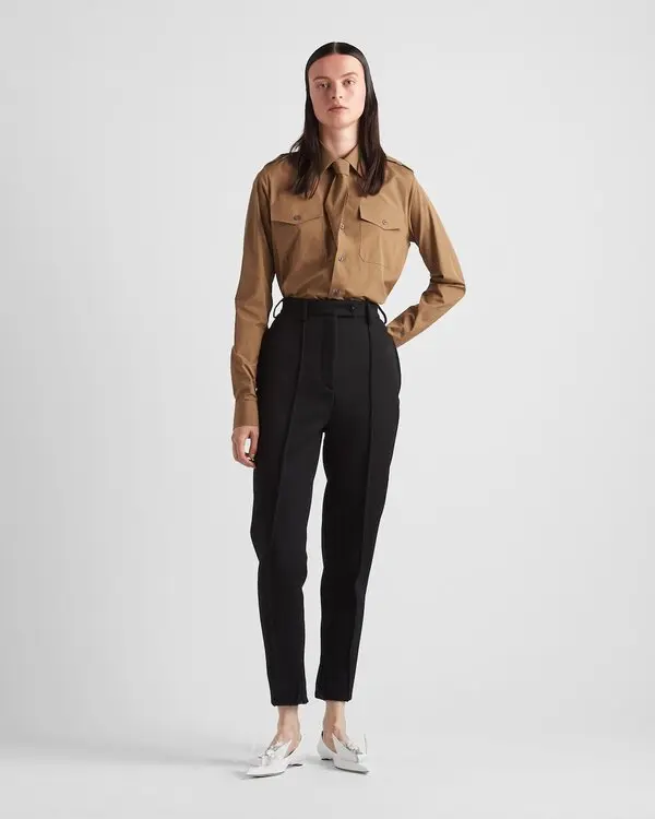 Prada High-waist Tapered-leg Trousers