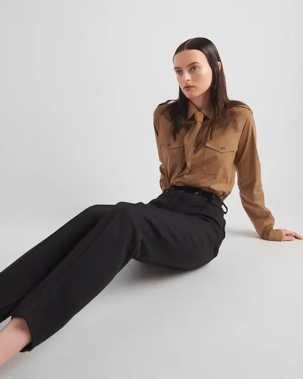 Prada High-waist Tapered-leg Trousers