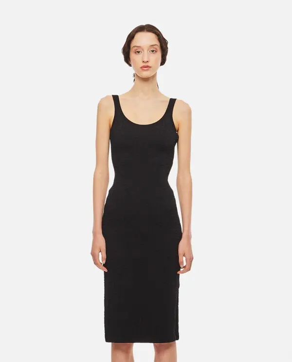 Fendi Ff Embossed Knitted Viscose Midi Dress