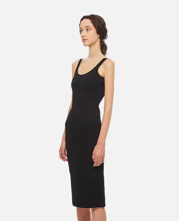Fendi Ff Embossed Knitted Viscose Midi Dress