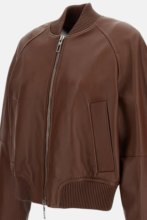Sportmax Nappa Leather Bomber Jacket