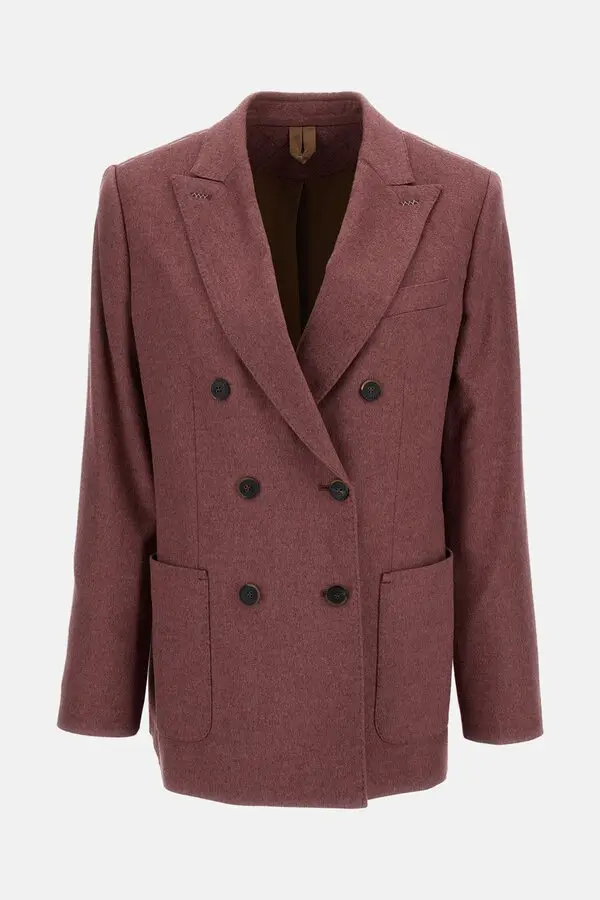 Max Mara Double-breasted Silk And Cashmere Tailored Jacket - Multicolor