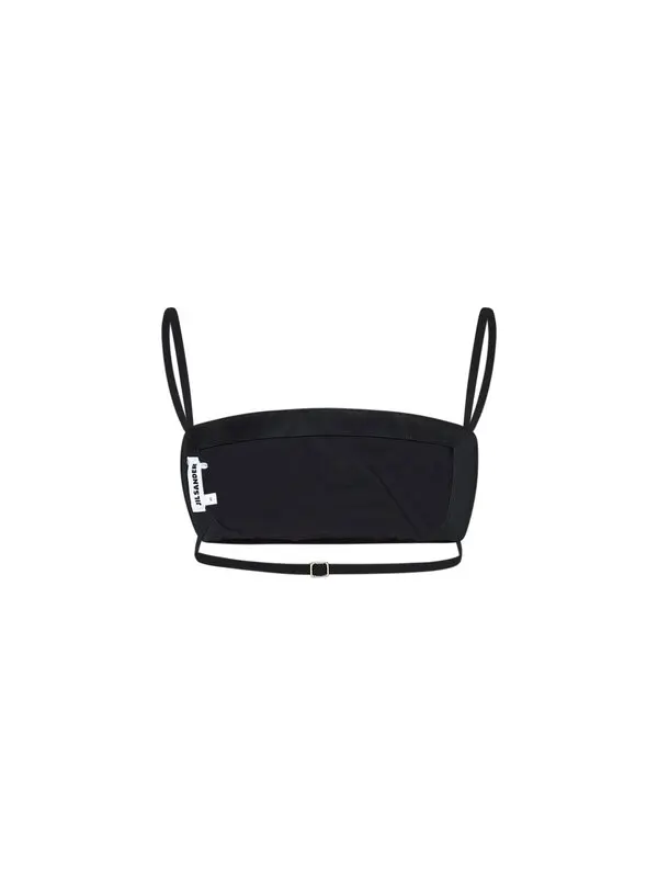 JIL SANDER Black Wool And Silk Faille Bralette Top