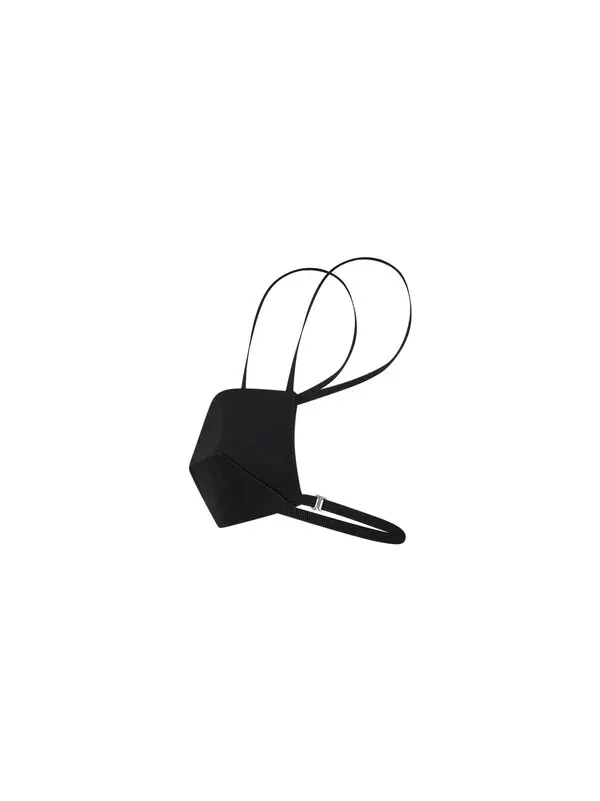 JIL SANDER Black Wool And Silk Faille Bralette Top