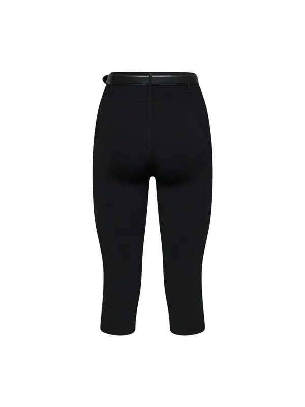 SELF-PORTRAIT Black Compact Knit Capri Leggings