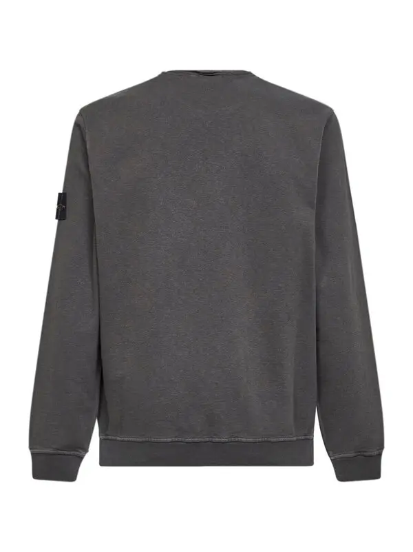 Stone Island Charcoal Grey Slub-effect Malfilé Cotton Sweatshirt - Multicolor