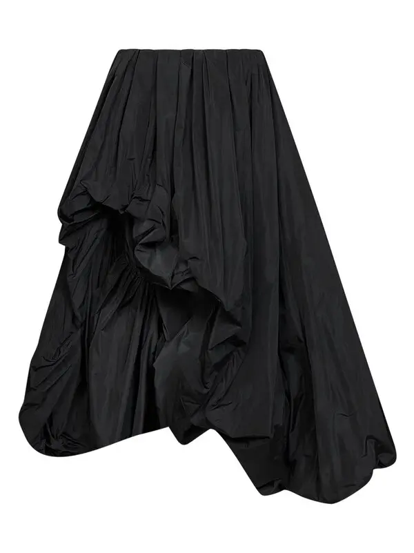 JIL SANDER Black Lightweight Taffeta Asymmetric Draped Skirt - Multicolor