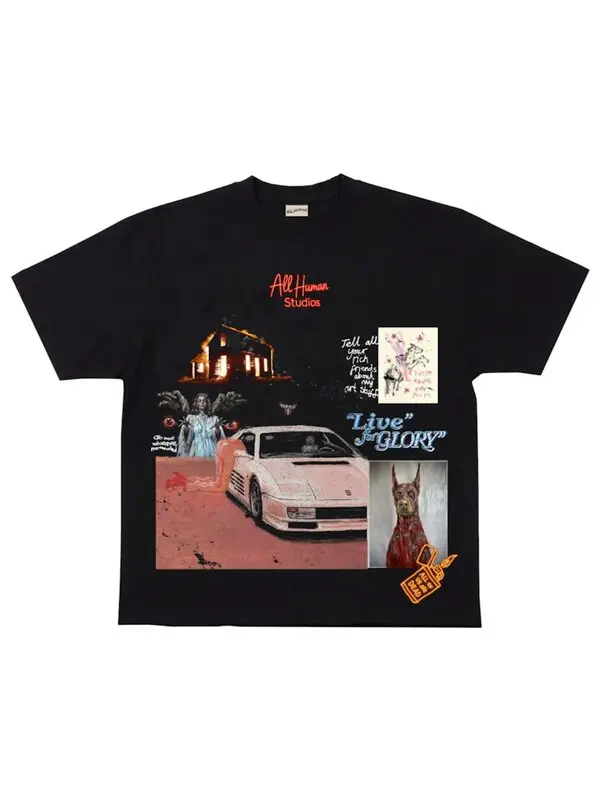 ALL HUMAN White Ferrari T-shirt