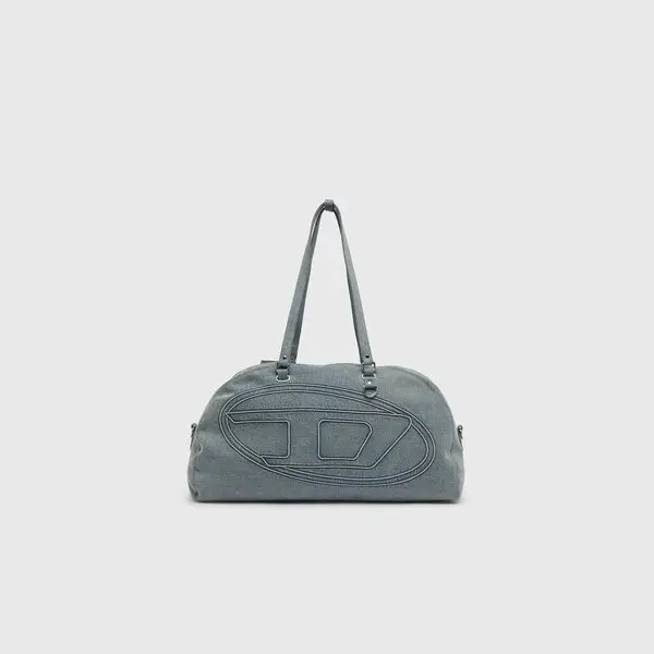 DIESEL® 1dr Dome Duffle Bag In Denim With Oval D Logo - Blue