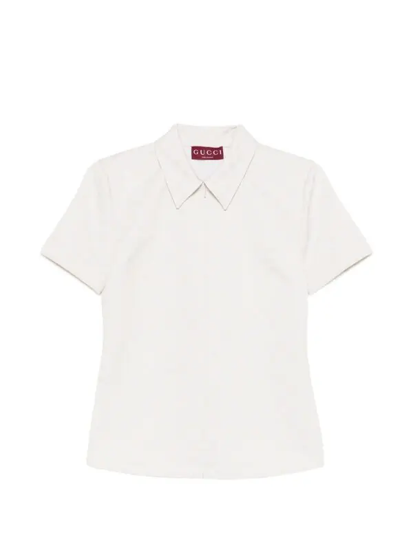 Gucci Gg Cotton Blend Short Sleeve Polo Shirt - Multicolor