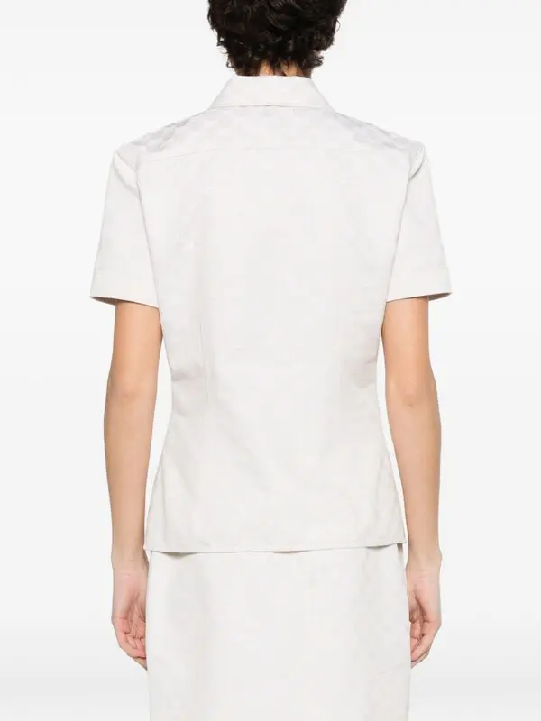 Gucci Gg Cotton Blend Short Sleeve Polo Shirt - Multicolor