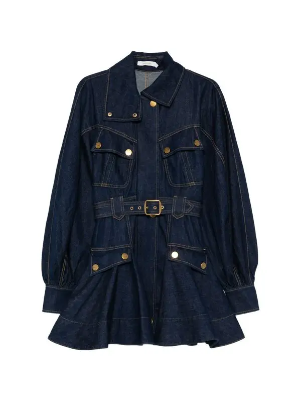Zimmermann Luna Denim Utility Mini Dress
