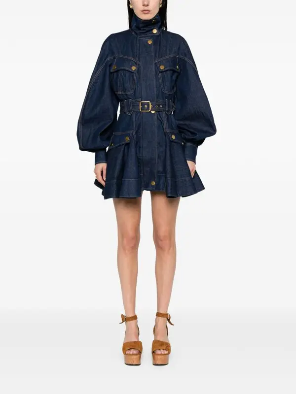 Zimmermann Luna Denim Utility Mini Dress