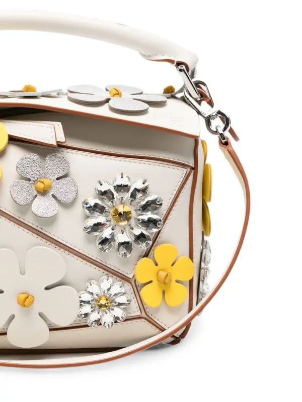 Loewe Small Puzzle Daisy Leather Handbag